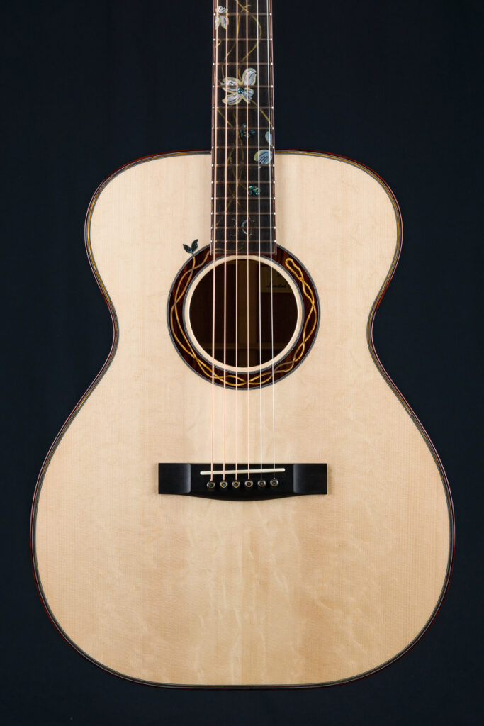 Huss & Dalton 30th Anniversary Limited Edition OM Dogwood Flower Vine ...