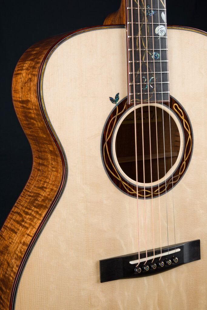 Huss & Dalton 30th Anniversary Limited Edition OM Dogwood Flower Vine ...