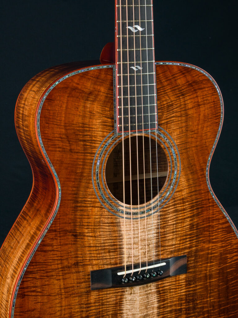 Huss & Dalton OM-42 Premium Flamed Koa Full Body Shaded Burst Custom ...