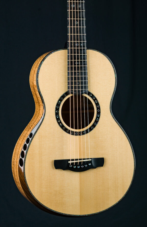 Kevin Ryan Abbey Grand Parlor Flamed Koa and Engelmann Spruce Used ...