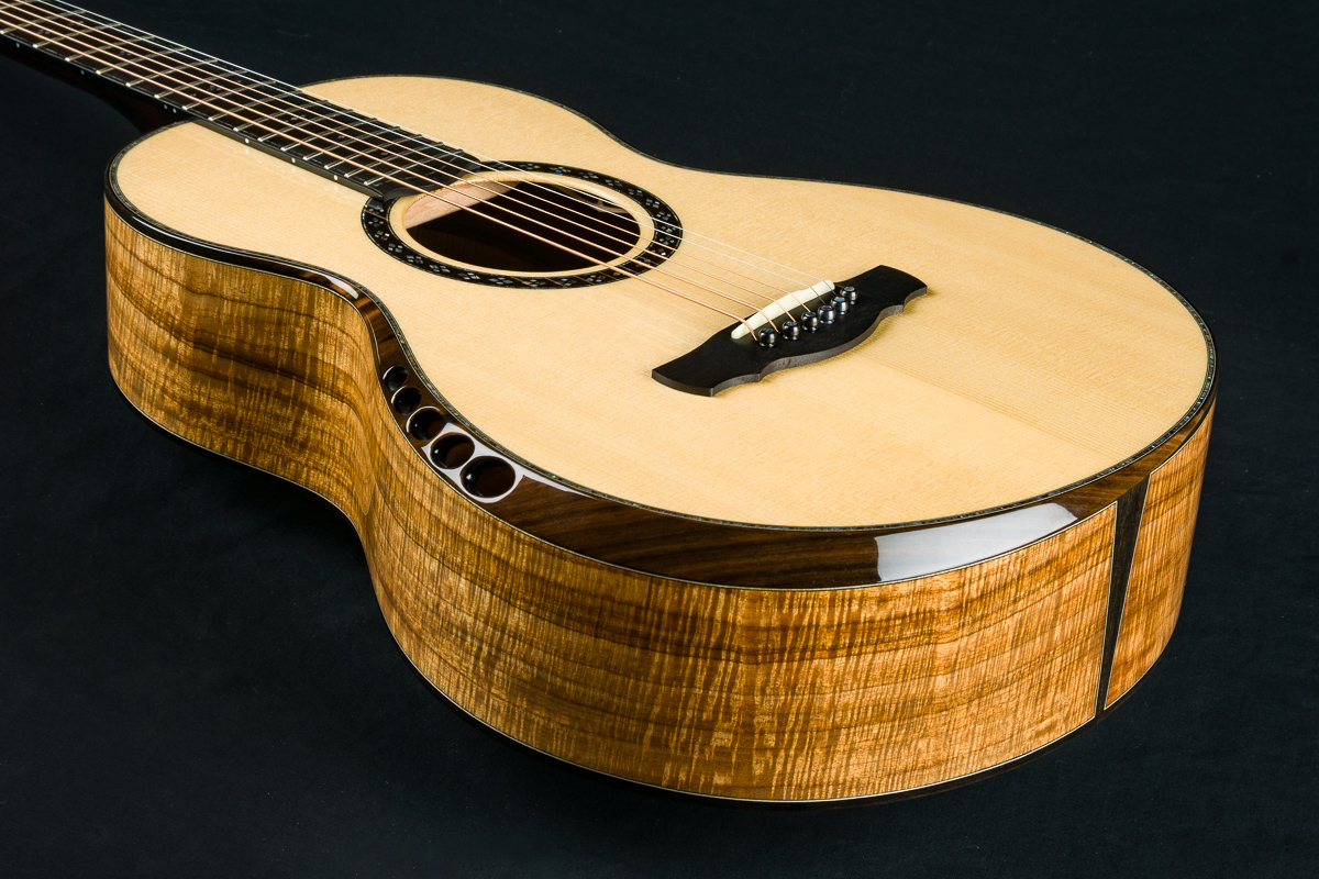 Kevin Ryan Abbey Grand Parlor Flamed Koa and Engelmann Spruce Used ...