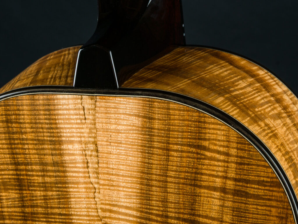 Kevin Ryan Abbey Grand Parlor Flamed Koa and Engelmann Spruce Used ...